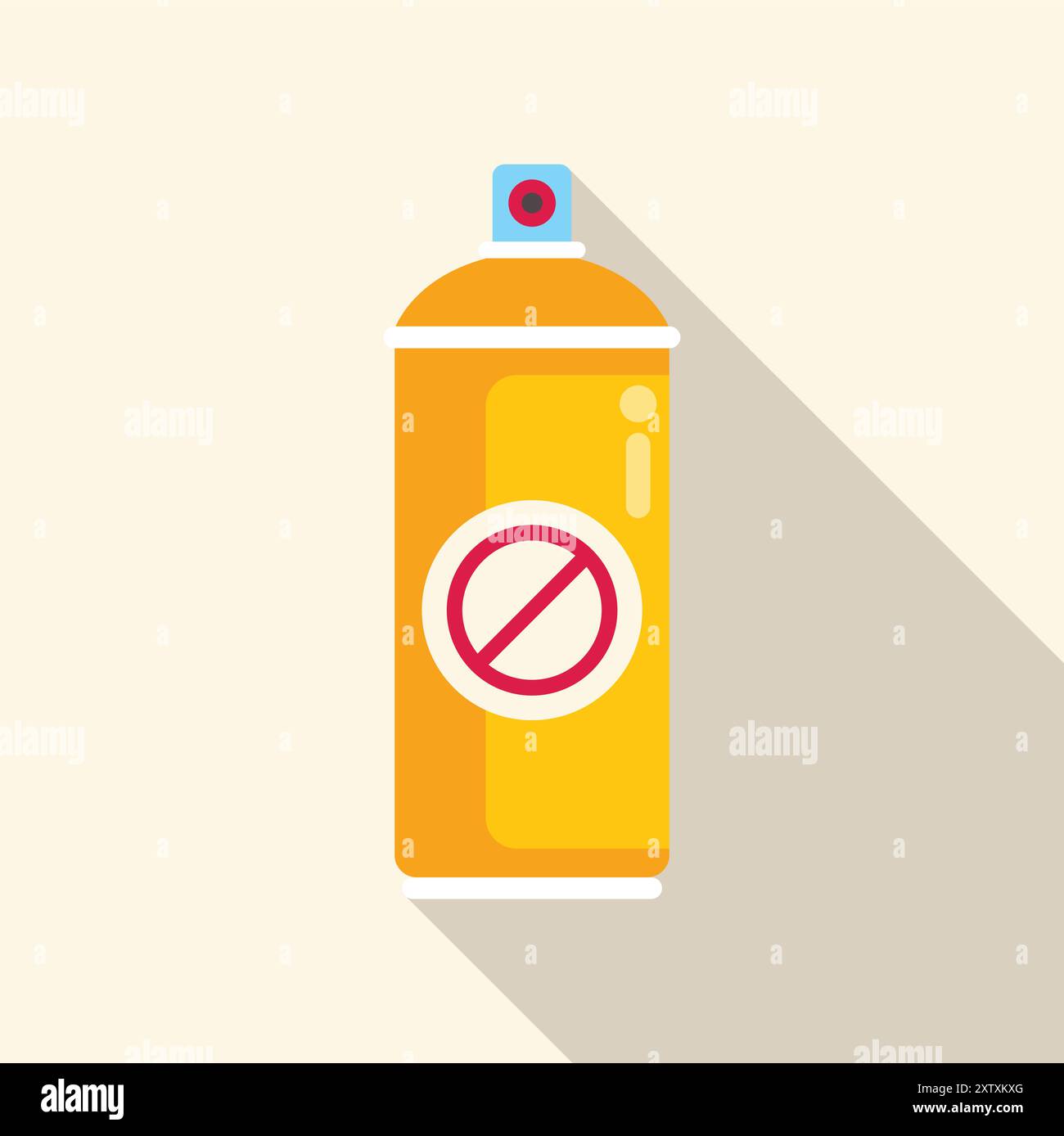 Yellow spray can showing a stop sign prohibiting its use Stock Vector ...