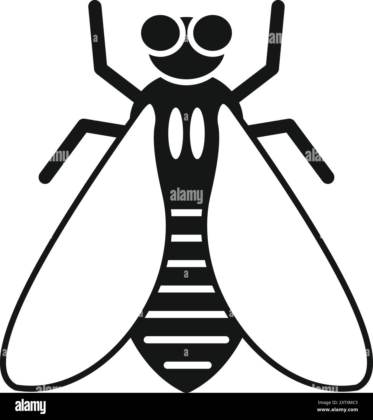 Black and white housefly insect spreading infection icon Stock Vector ...