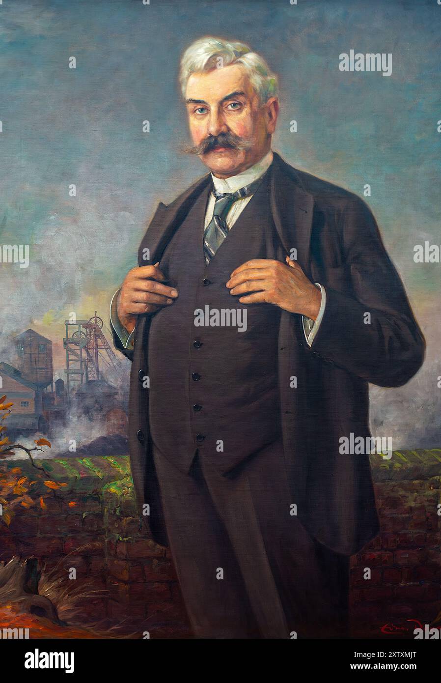 1932 portrait of Victor Tilman, Belgian coal mining director by artist ...