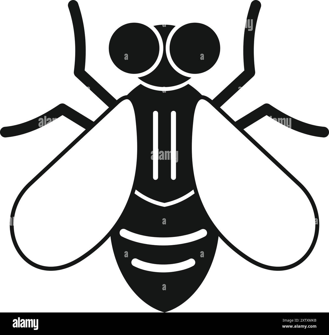 Black silhouette of a fly spreading germs, simple style for logo or ...