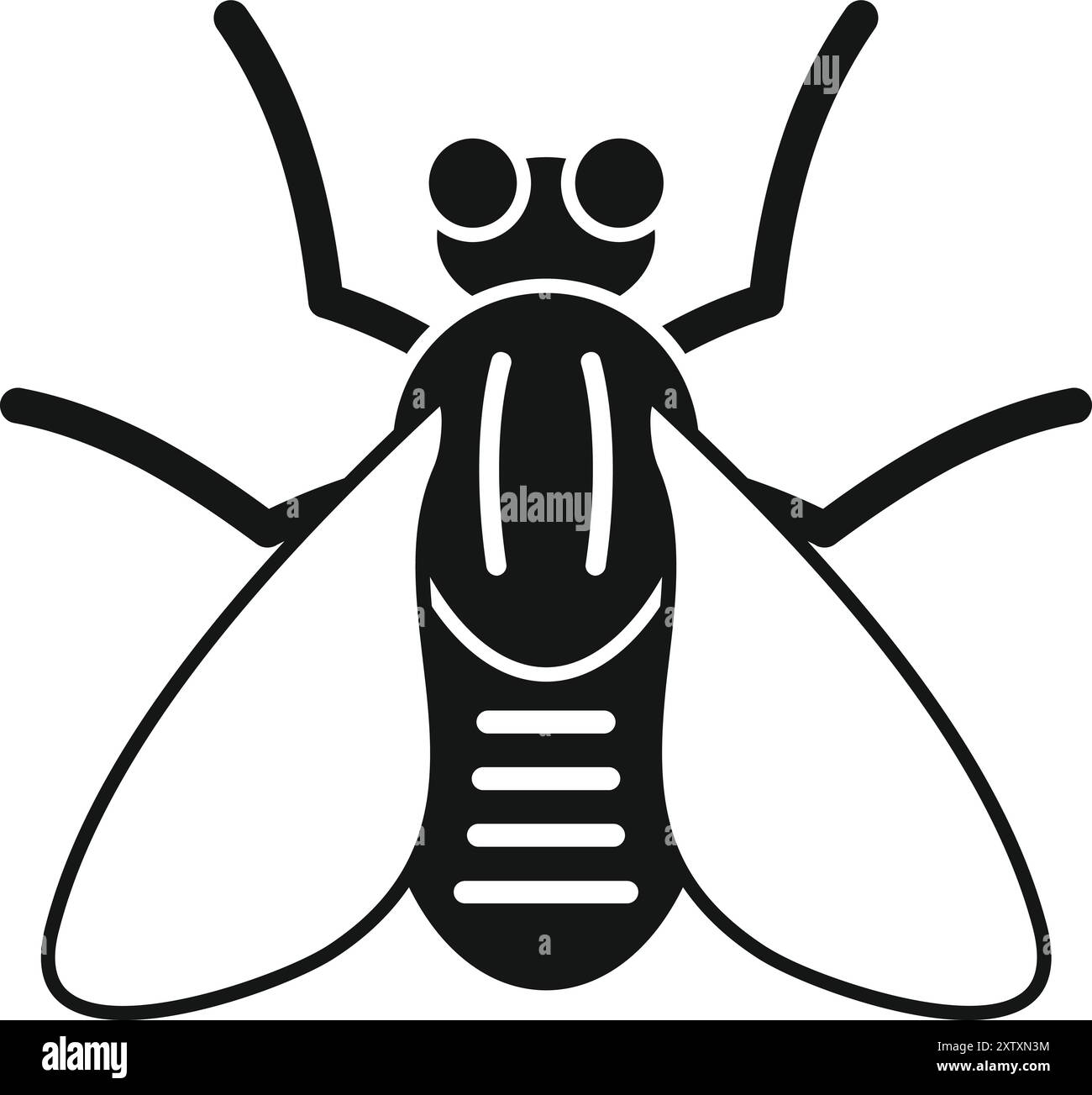 Housefly spreading germs icon in solid black flat style Stock Vector ...