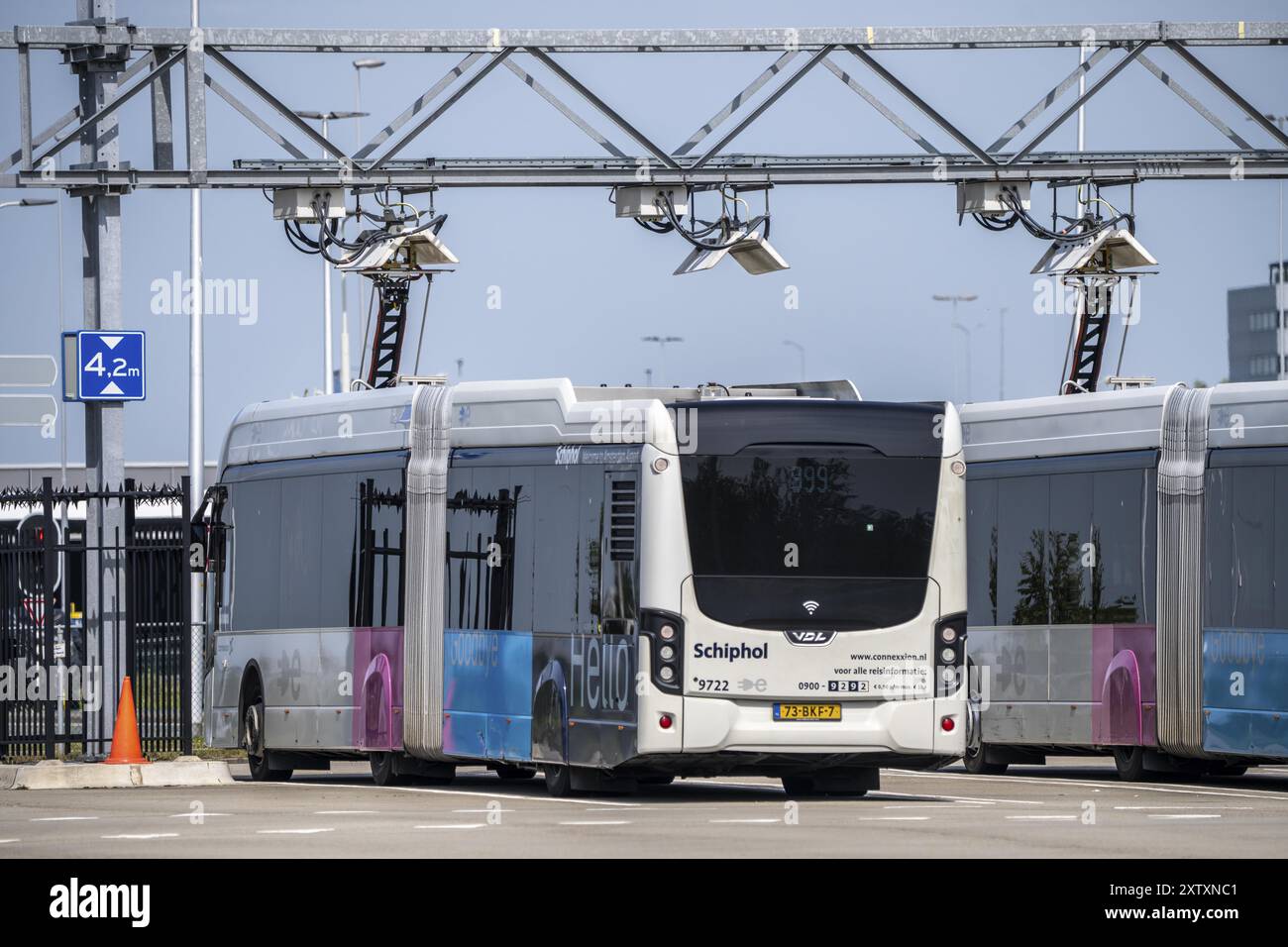 Fast charging station for electric buses at Amsterdam Schiphol Airport ...