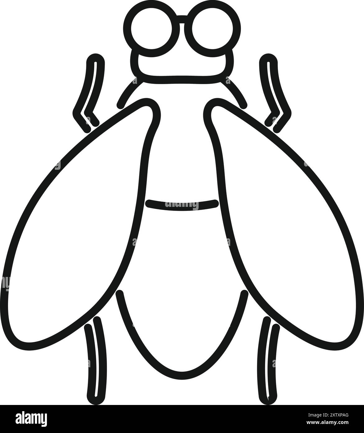 Simple line drawing of a house fly with big eyes, potentially spreading ...