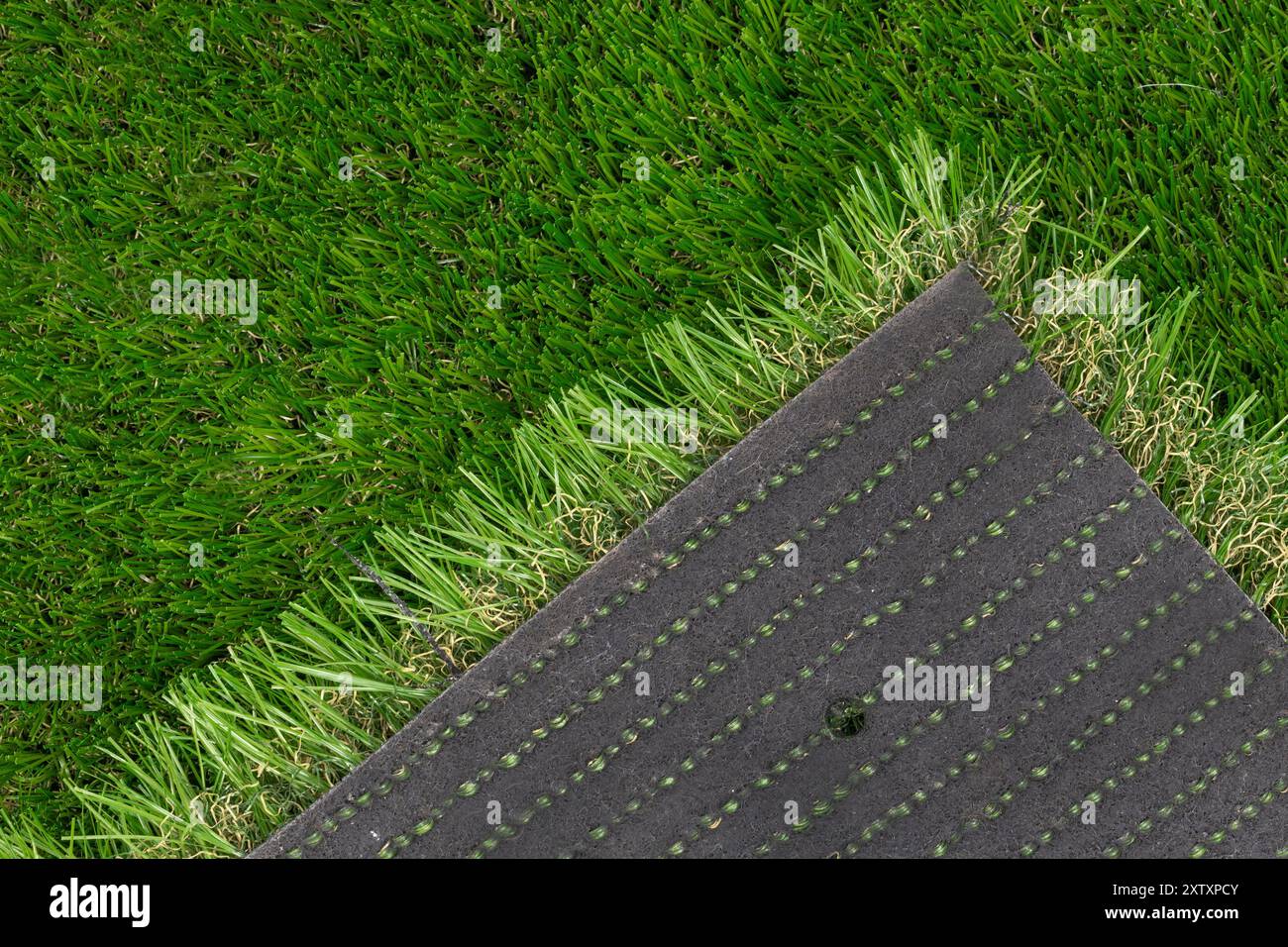 Synthetic Grass Turf Edges Displaying Backing and Grass Blades Stock ...