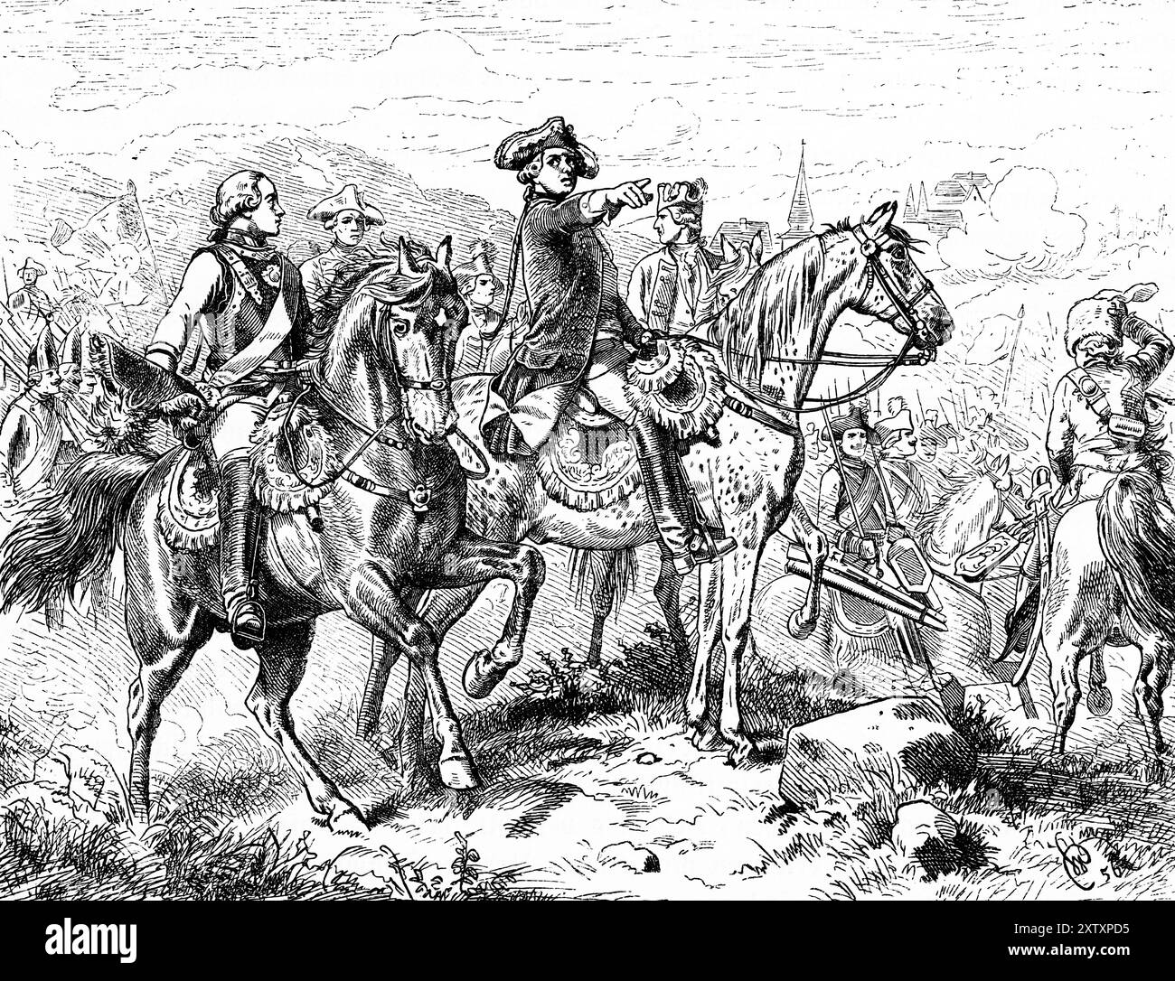 Prince Henry of Preueen in the Battle of Freiberg 1762, Saxony, leader ...