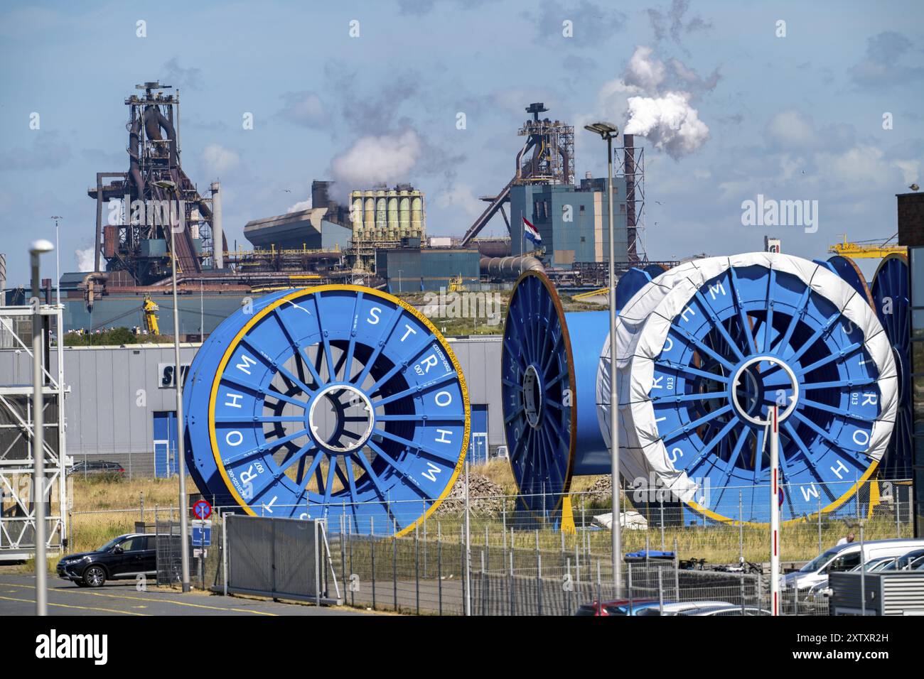 Cable drums for TCP pipes that transport hydrogen from offshore wind ...