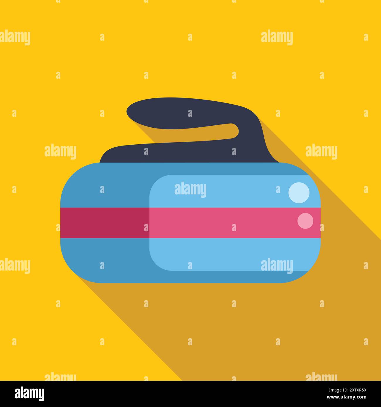 Curling stone yellow handle icon hi-res stock photography and images ...