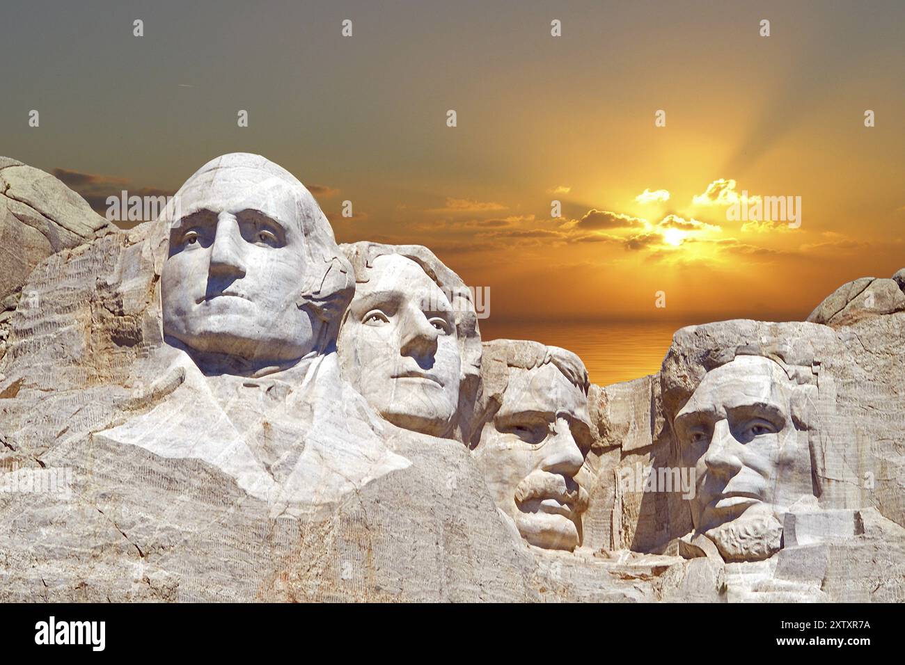 Mount Rushmore in South Dakota, monument to four US presidents, USA ...
