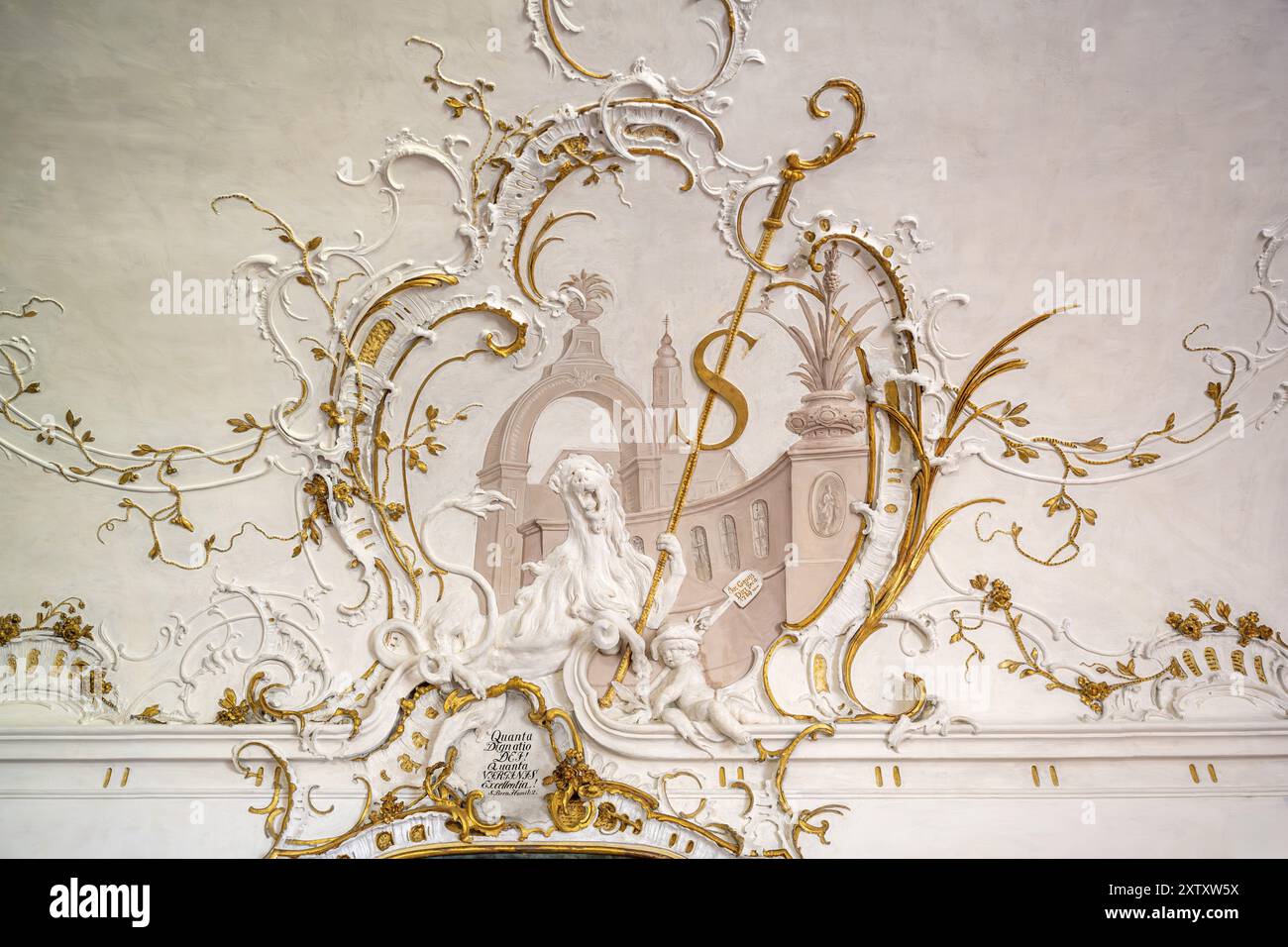 Sculptural ceiling design, stucco, Baroque, Salem Castle, former ...