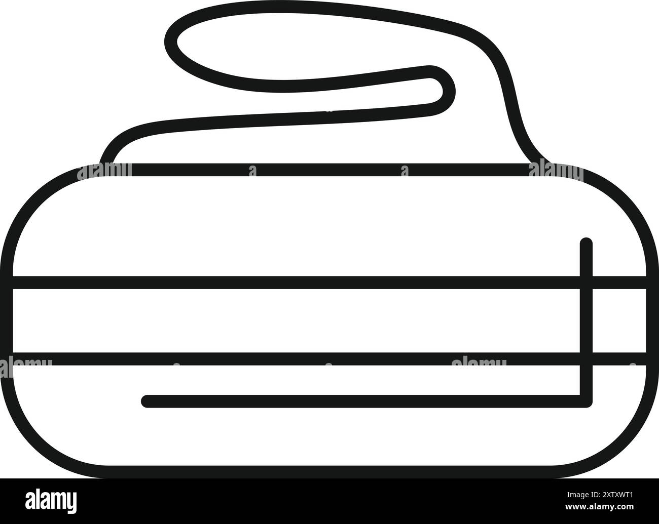 Minimalist vector illustration of a curling stone, ideal for ...