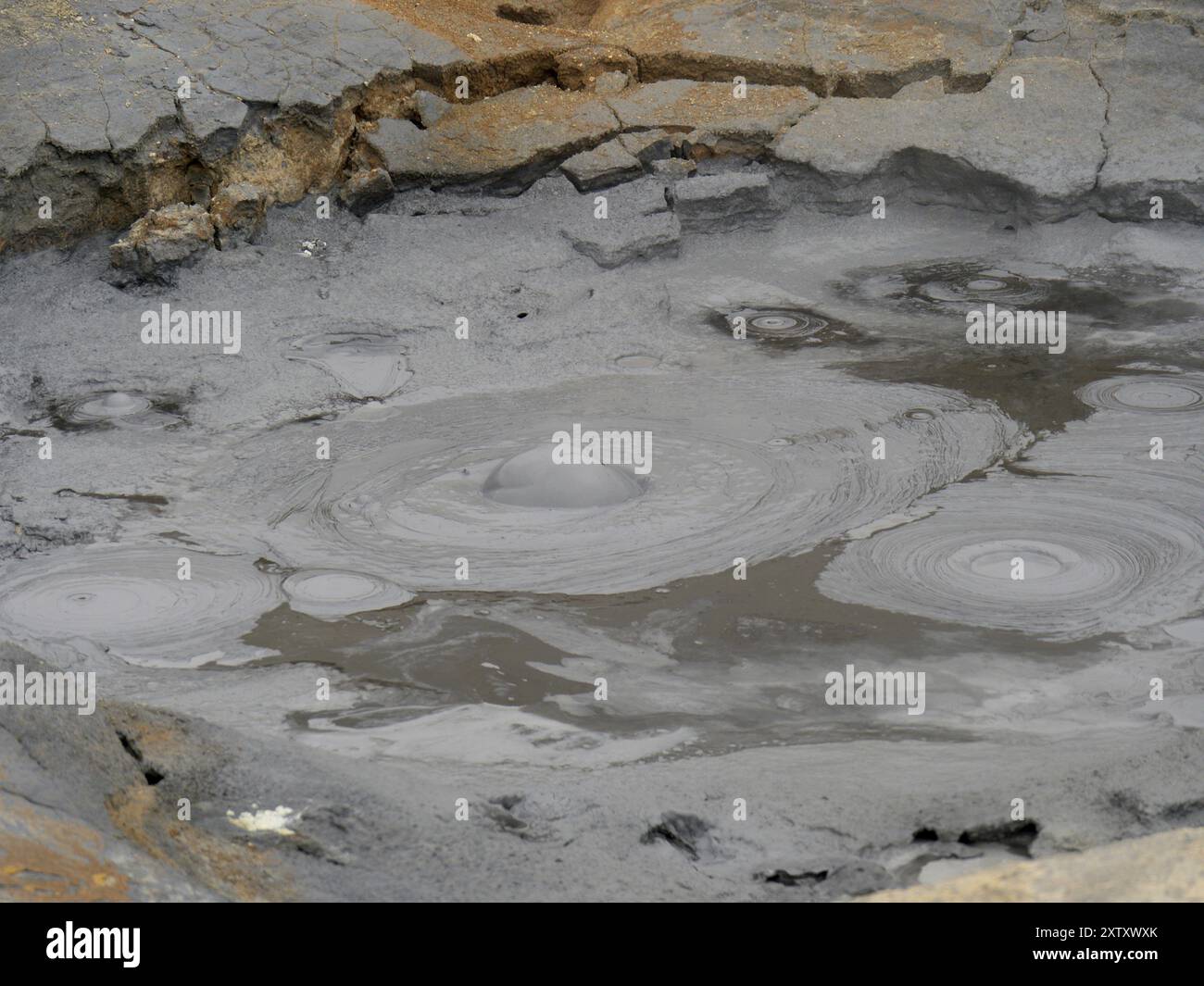 Boiling mud at Namafjall, Iceland, Europe Stock Photo - Alamy