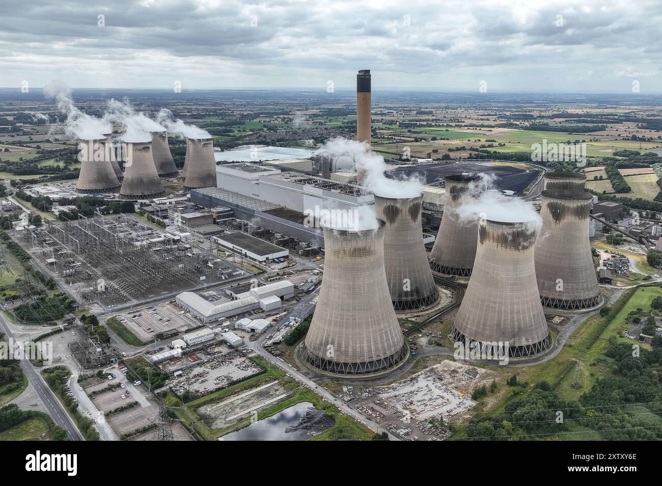 An aerial view of Drax Power Station. Drax Power Station is responsible ...