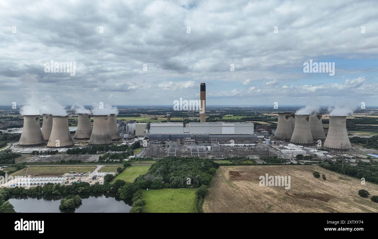 An aerial view of Drax Power Station. Drax Power Station is responsible ...