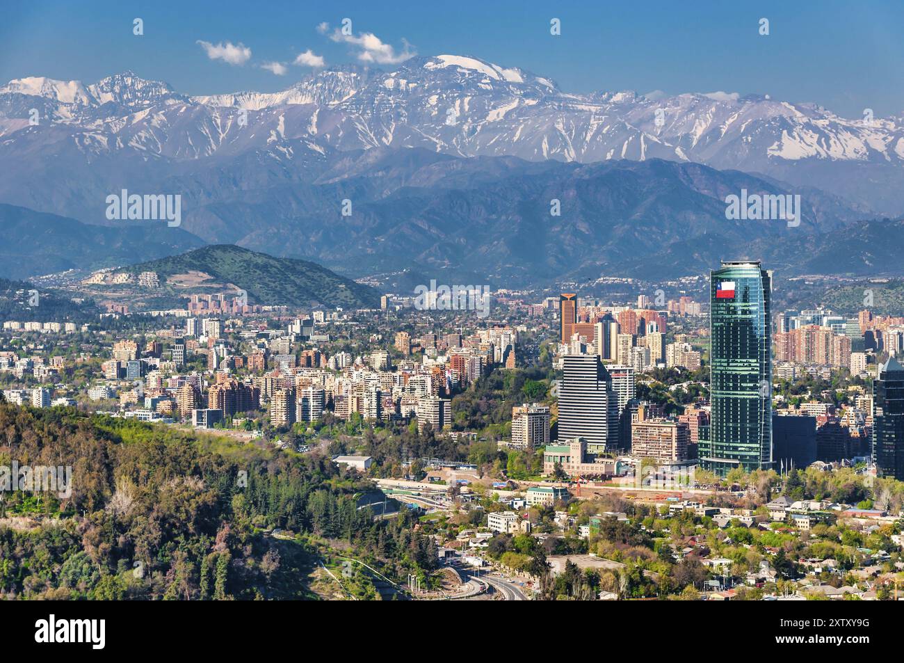 Skyline of Santiago de Chile with modern office buildings in 2010 Stock ...