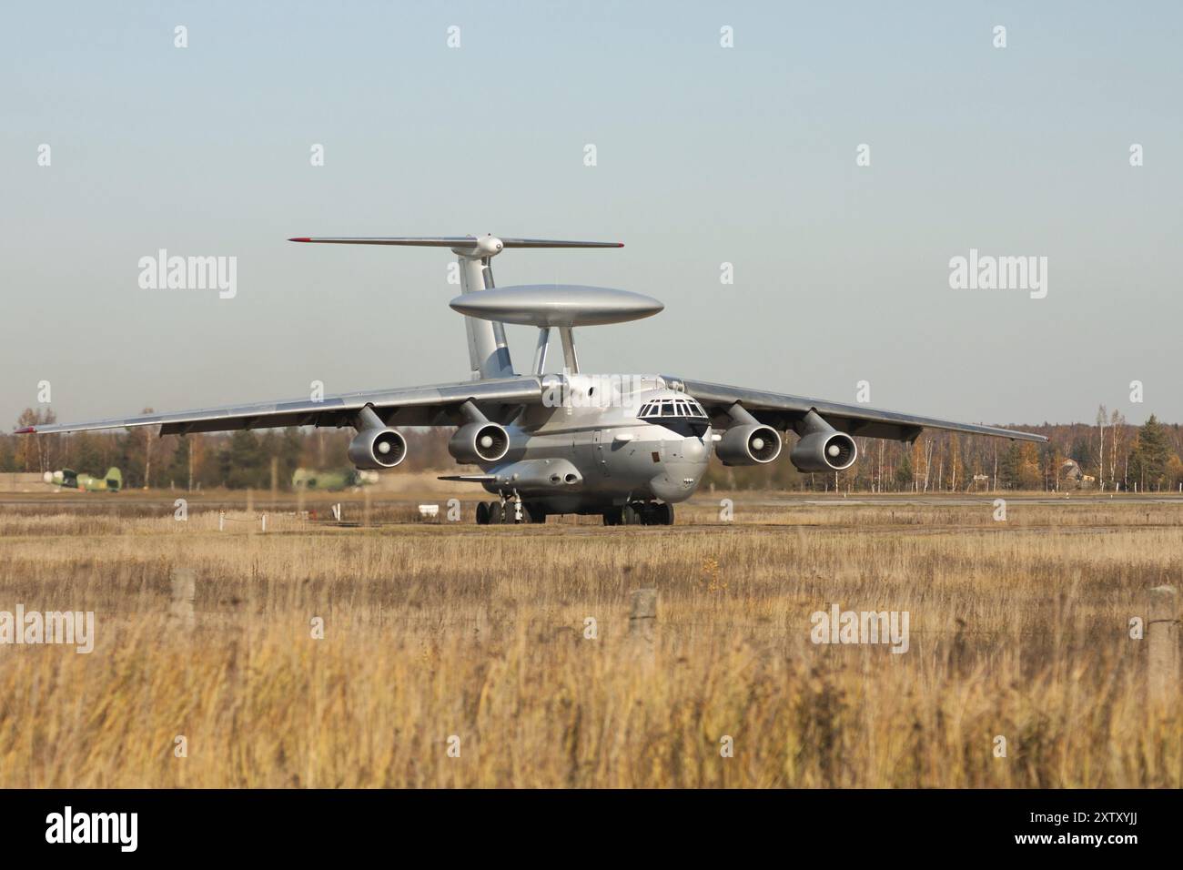 Military force air flying radar AWACS jet airplane Stock Photo - Alamy