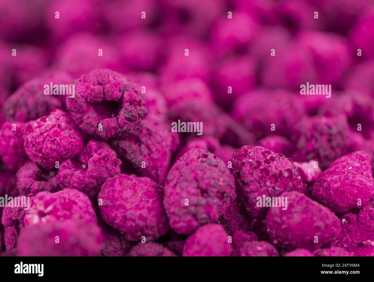 Dried Raspberries on a vintage background as detailed close-up shot ...