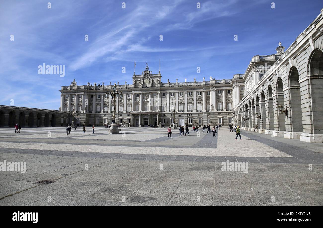 The vast cobbled courtyard of the Palacio Real, the Plaza de Armer ...