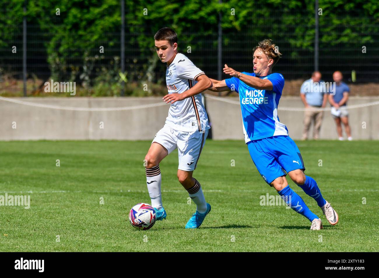 Landore, Swansea, Wales. 16 August 2024. Milo Robinson of Swansea City ...
