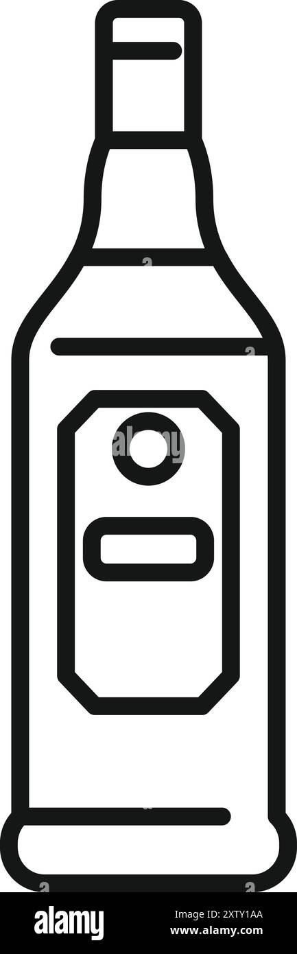 Bottle of rum alcohol strong drink minimalist icon Stock Vector Image ...
