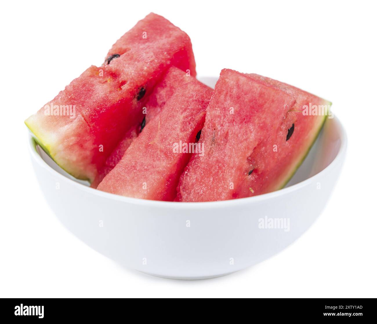 Portion of Watermelon (as close-up shot) isolated on white background ...