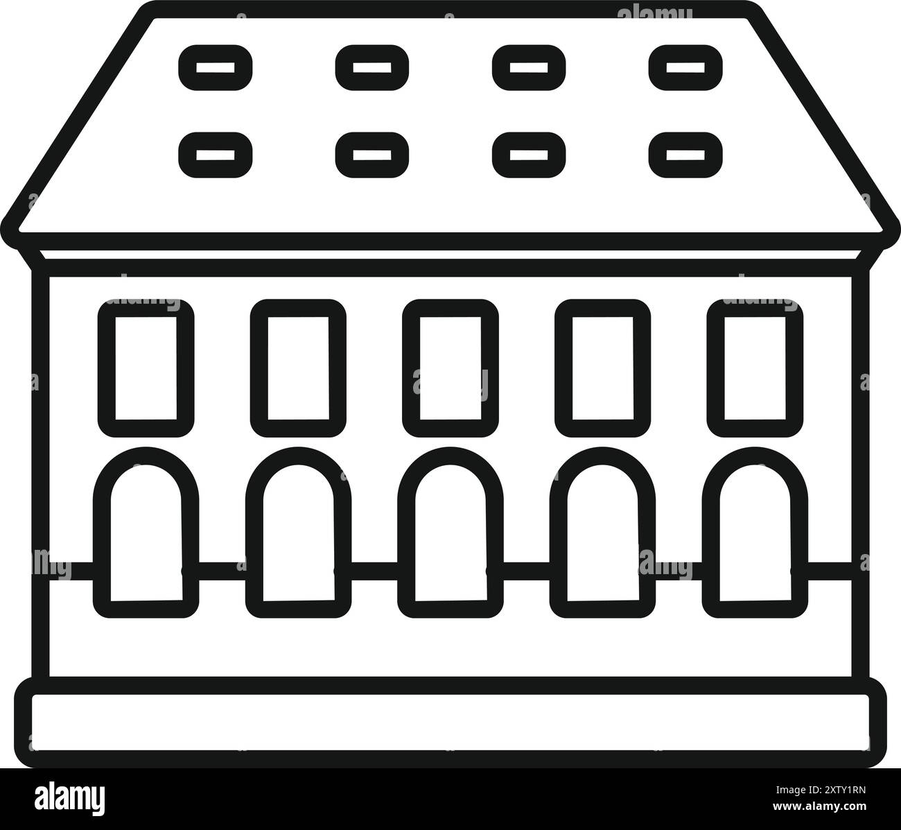 Drawing building classic construction Black and White Stock Photos ...