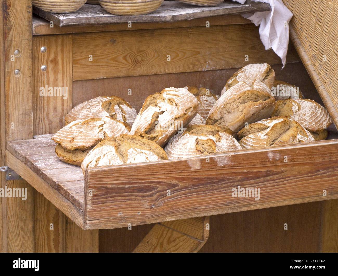 Fresh german whole meal farmhouse bread in a bakery Stock Photo - Alamy