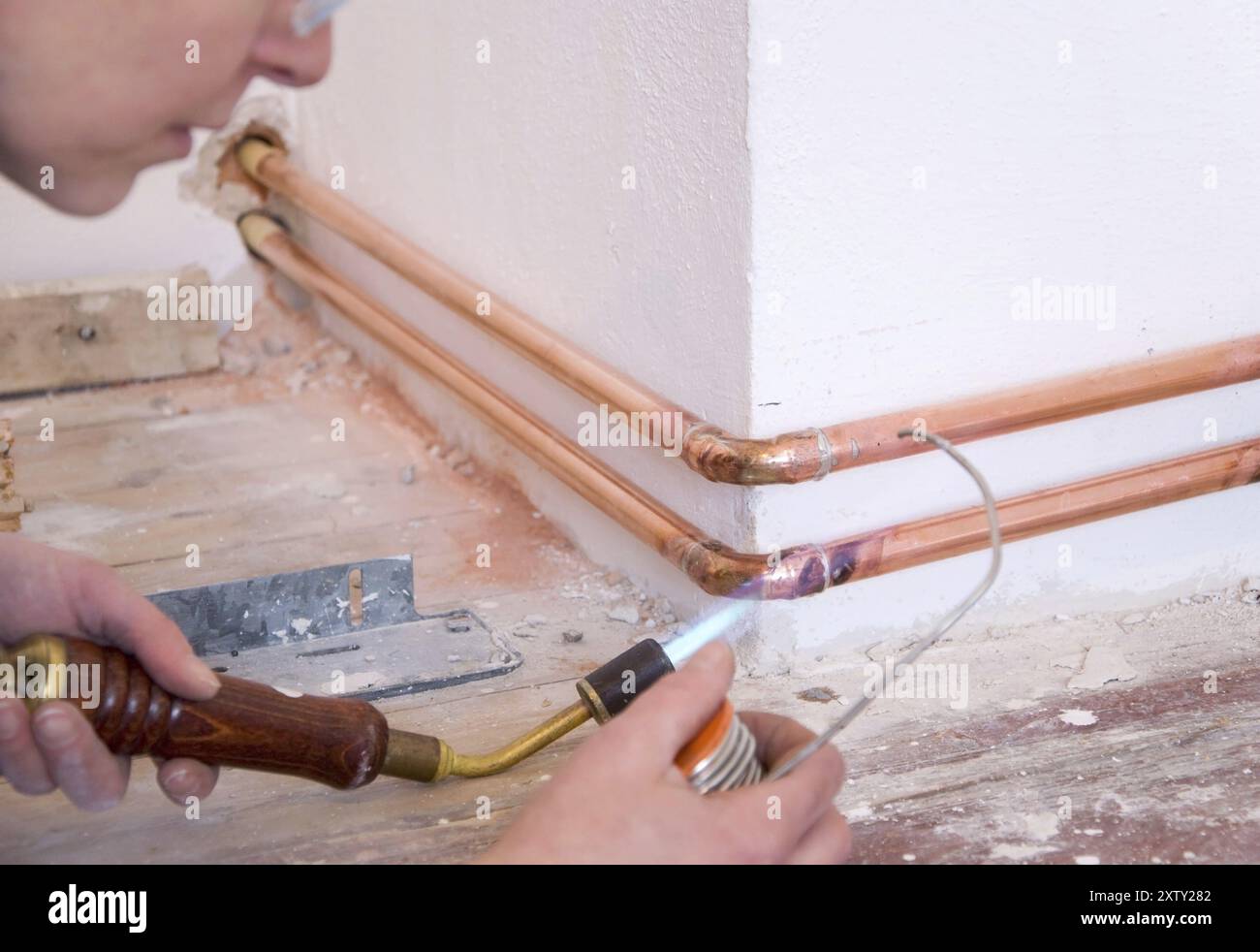 Soldering copper pipe hi-res stock photography and images - Alamy
