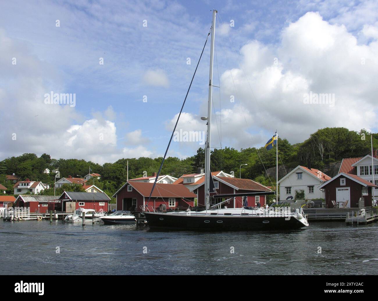 Sailing yacht in Hamburgsund, sailing ship on the Swedish west coast ...