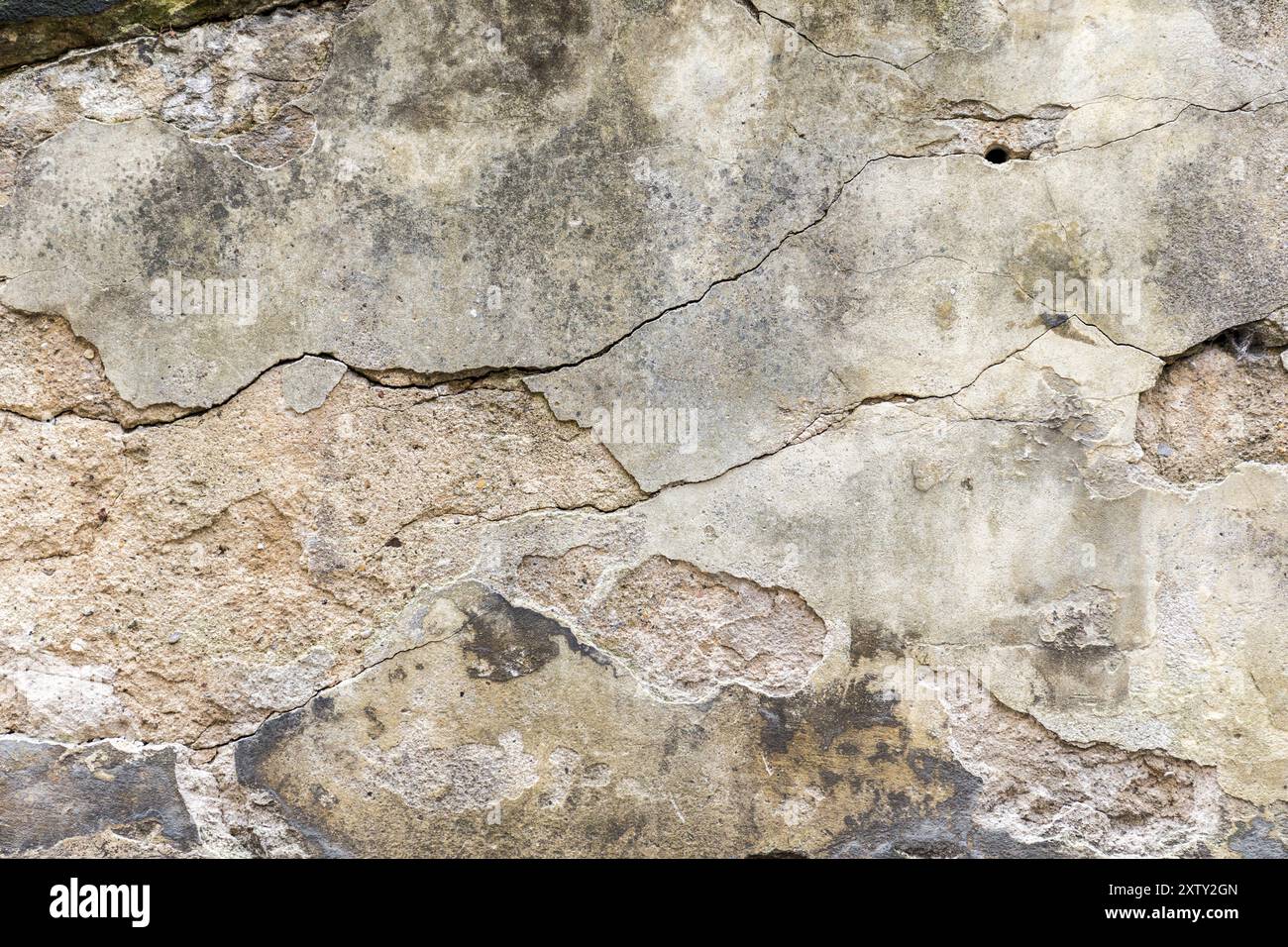 Grunge wall with fissures and plaster peeling of Stock Photo - Alamy