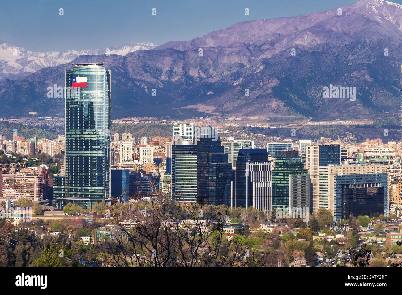 Skyline of Santiago de Chile with modern office buildings in 2010 Stock ...