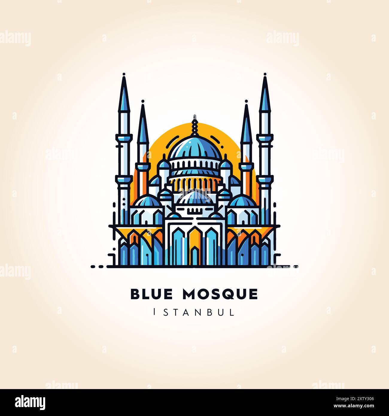 Minimal Vector Illustration of Blue Mosque Stock Vector Image & Art - Alamy