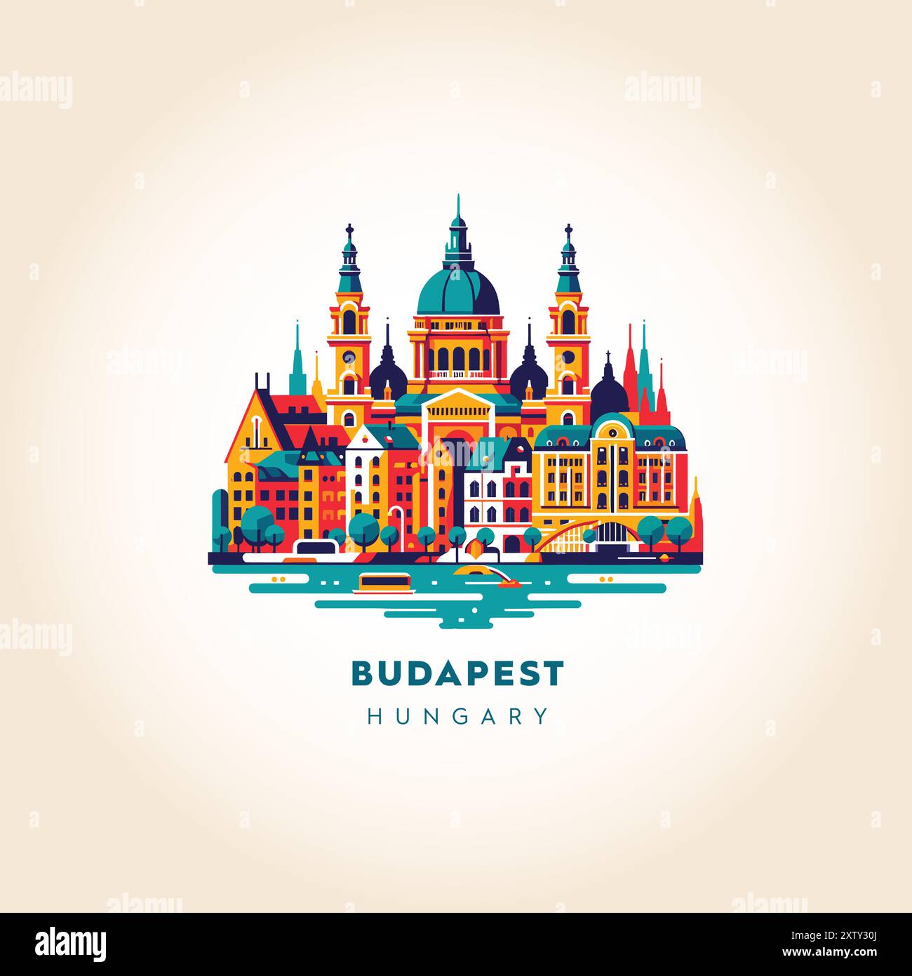 Budapest's Grandeur: Colorful Vector Illustration of Hungary's Capital Stock Vector Image & Art ...