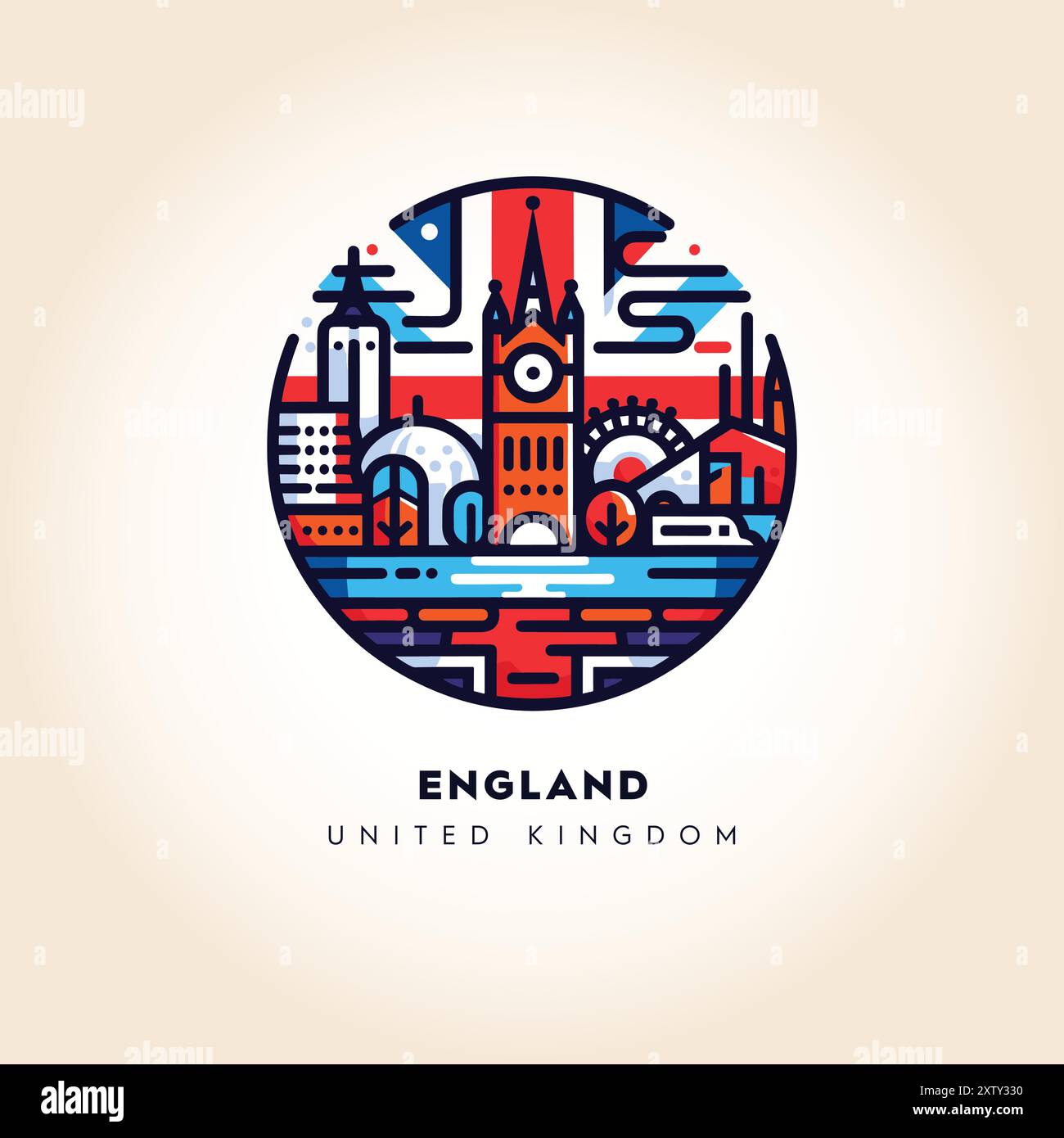 England Skyline: Colorful Abstract Vector Illustration Stock Vector ... England Skyline: Colorful Abstract Vector Illustration Stock Vector ...
