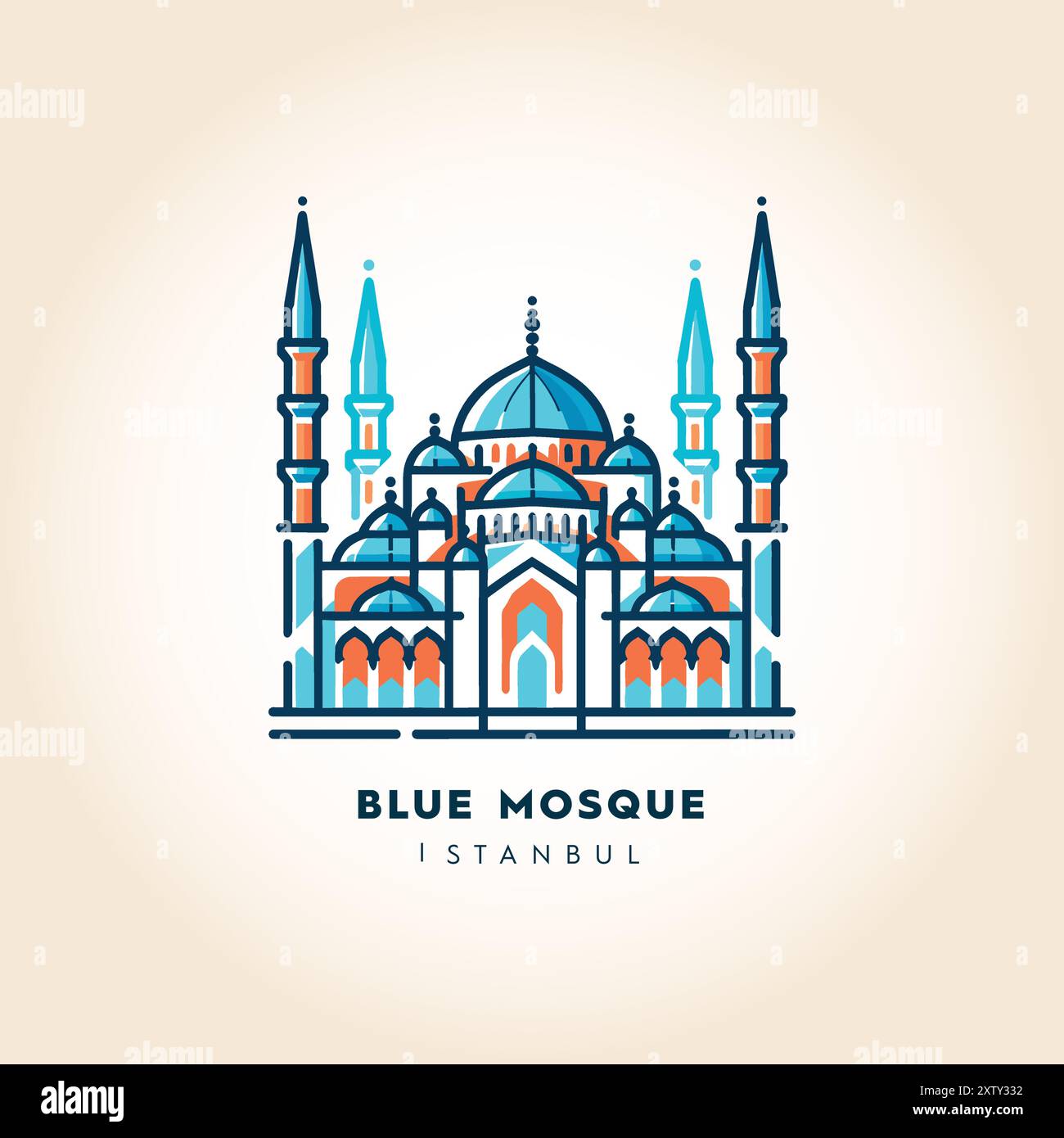 Minimal Vector Illustration of Blue Mosque Stock Vector Image & Art - Alamy