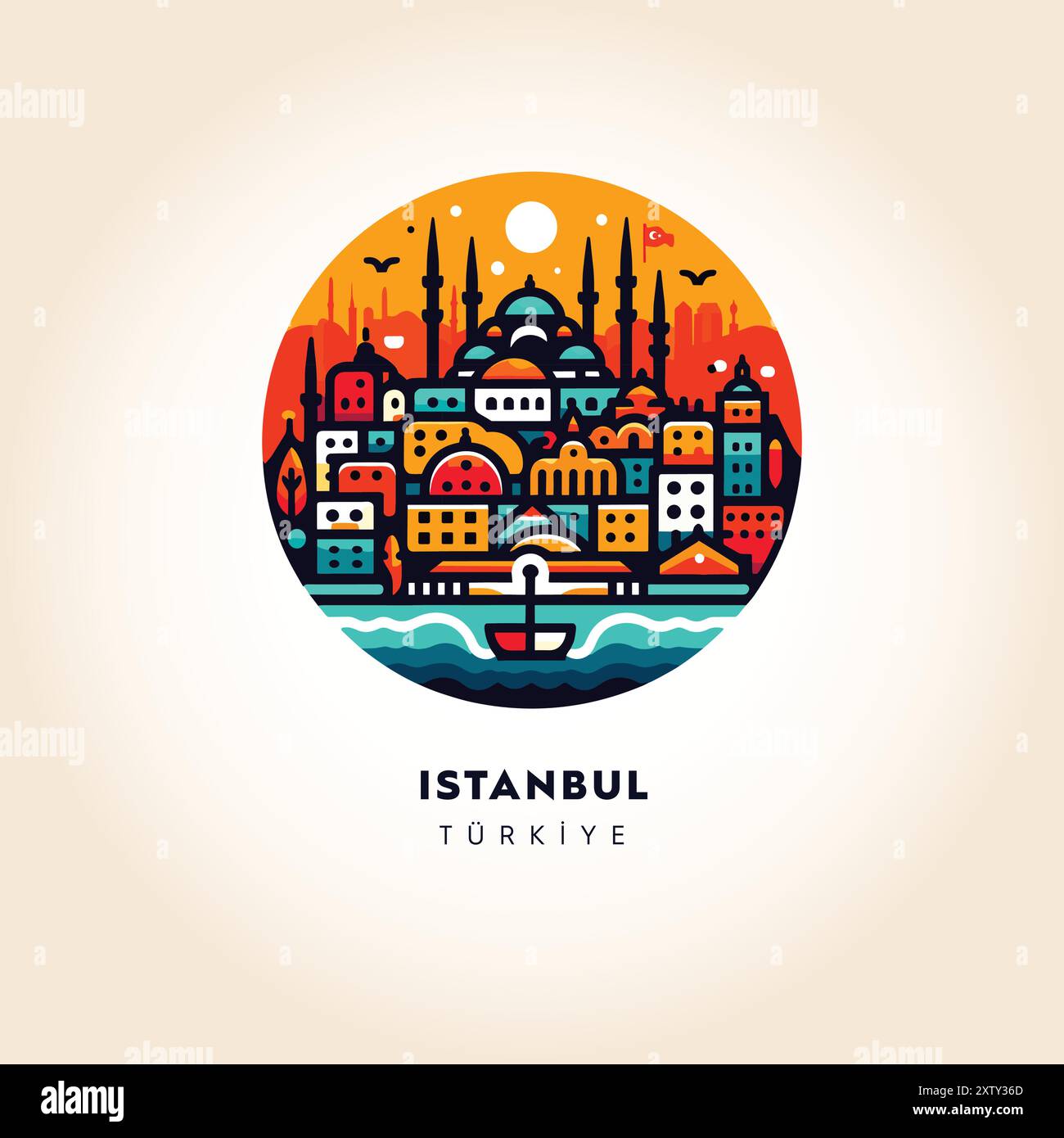 Istanbul Skyline: Colorful Abstract Vector Illustration Stock Vector ...