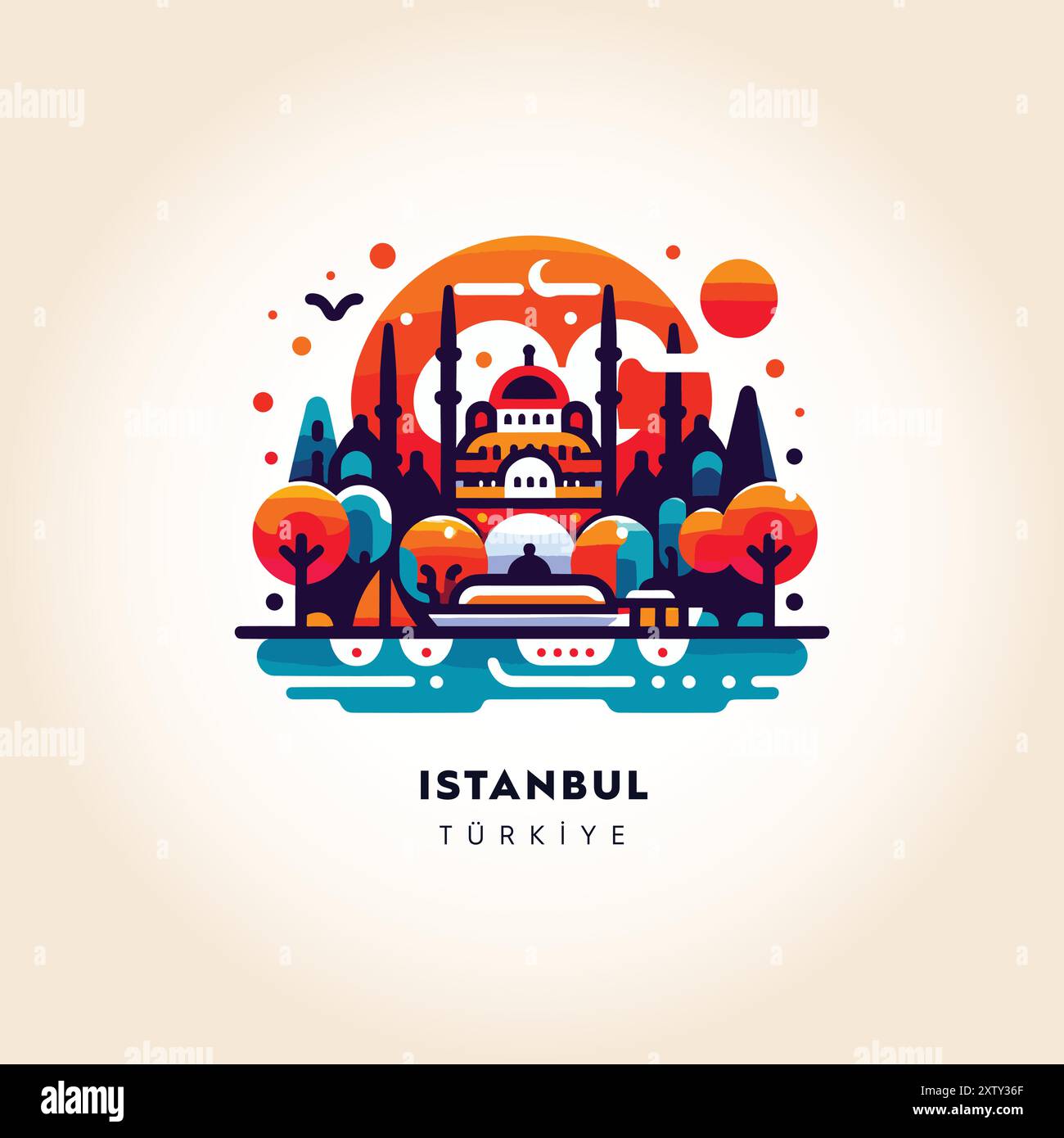 Istanbul Skyline: Colorful Abstract Vector Illustration Stock Vector ...