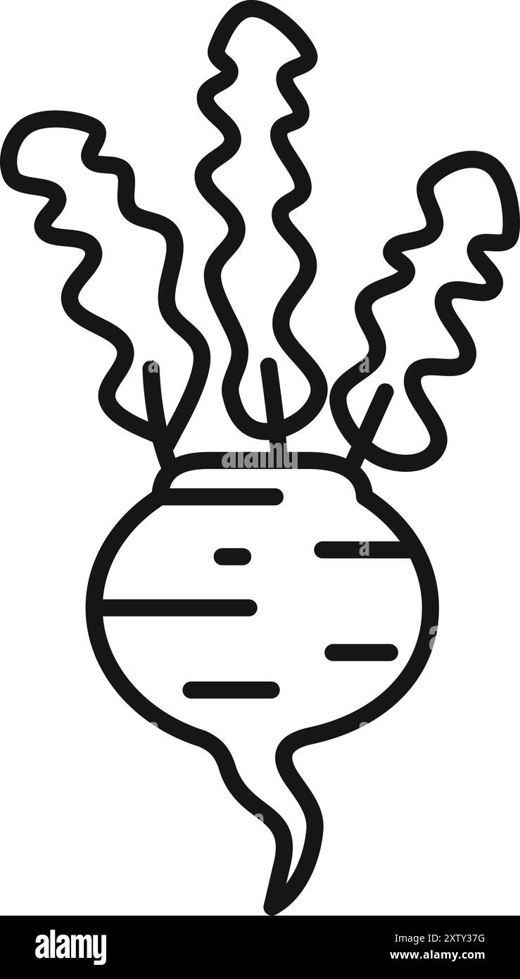 Simple beetroot icon with a bold outline, ideal for representing ...