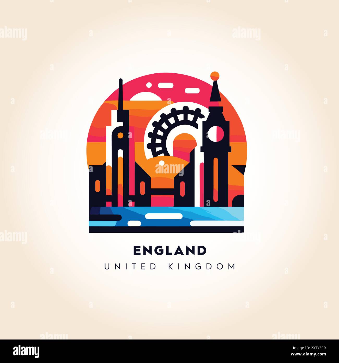 England Skyline: Colorful Abstract Vector Illustration Stock Vector ...