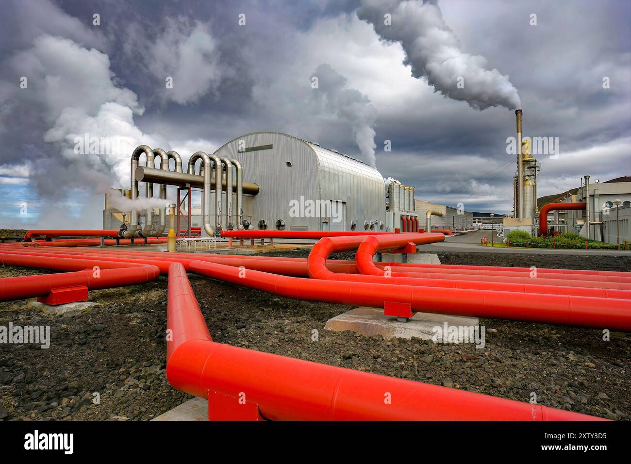 Steam from volcano power plant hi-res stock photography and images - Alamy