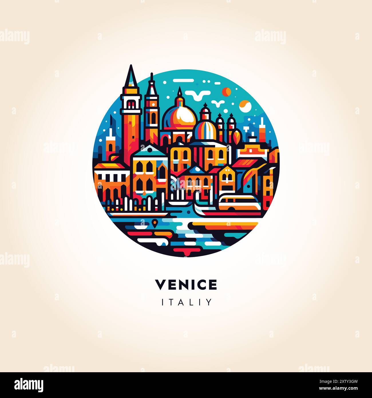 Venice Skyline: Colorful Abstract Vector Illustration Stock Vector ... Venice Skyline: Colorful Abstract Vector Illustration Stock Vector ...