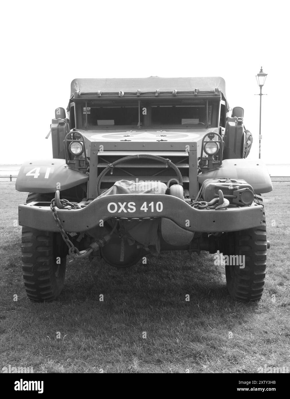 A close up view of a military vehicle on Lytham Green, Lytham St Annes ...