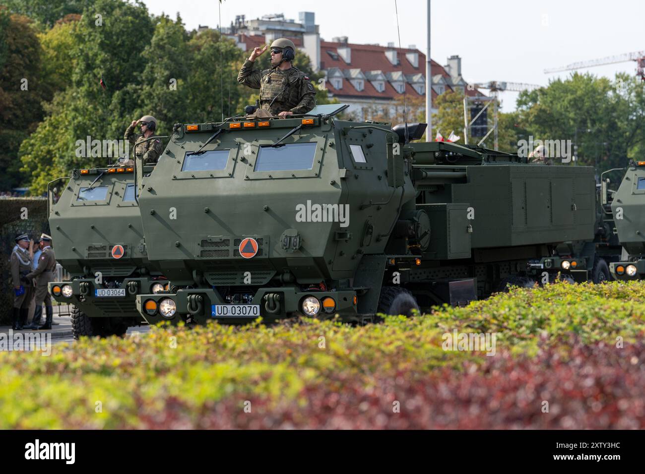 A High Mobility Artillery Rocket System (HIMARS) rocket launcher seen ...