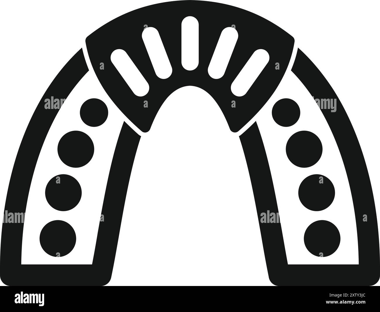 Black and white icon of a removable retainer used to maintain teeth ...