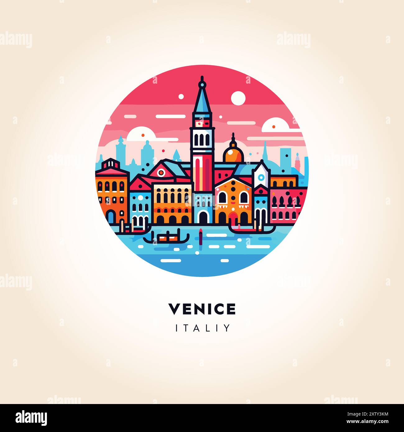 Venice Skyline: Colorful Abstract Vector Illustration Stock Vector ...