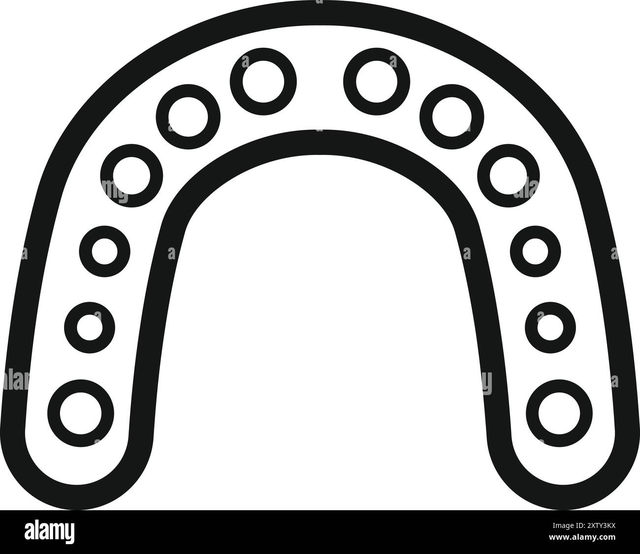 Line drawing of a dental mouth guard protecting teeth from grinding ...