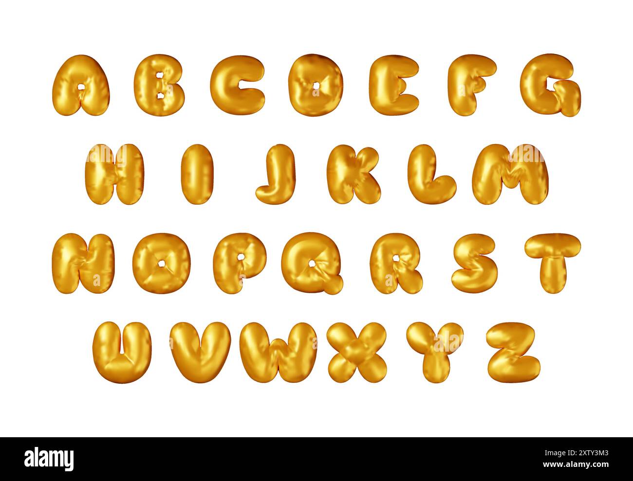 3d gold metallic alphabet balloon set Stock Vector Image & Art - Alamy