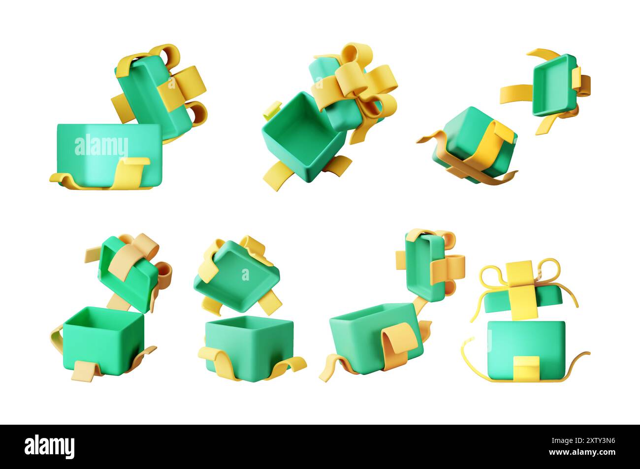 3D open gift box set isolated Stock Vector Image & Art - Alamy