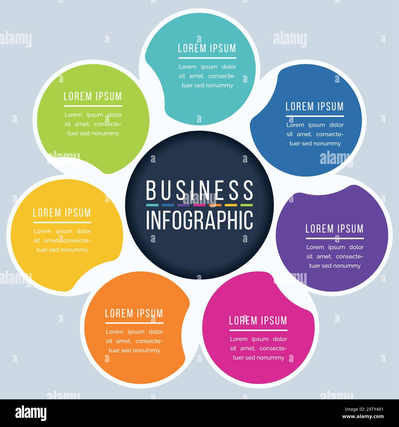 Circle Infographic design 7 Steps, objects, elements or options ...
