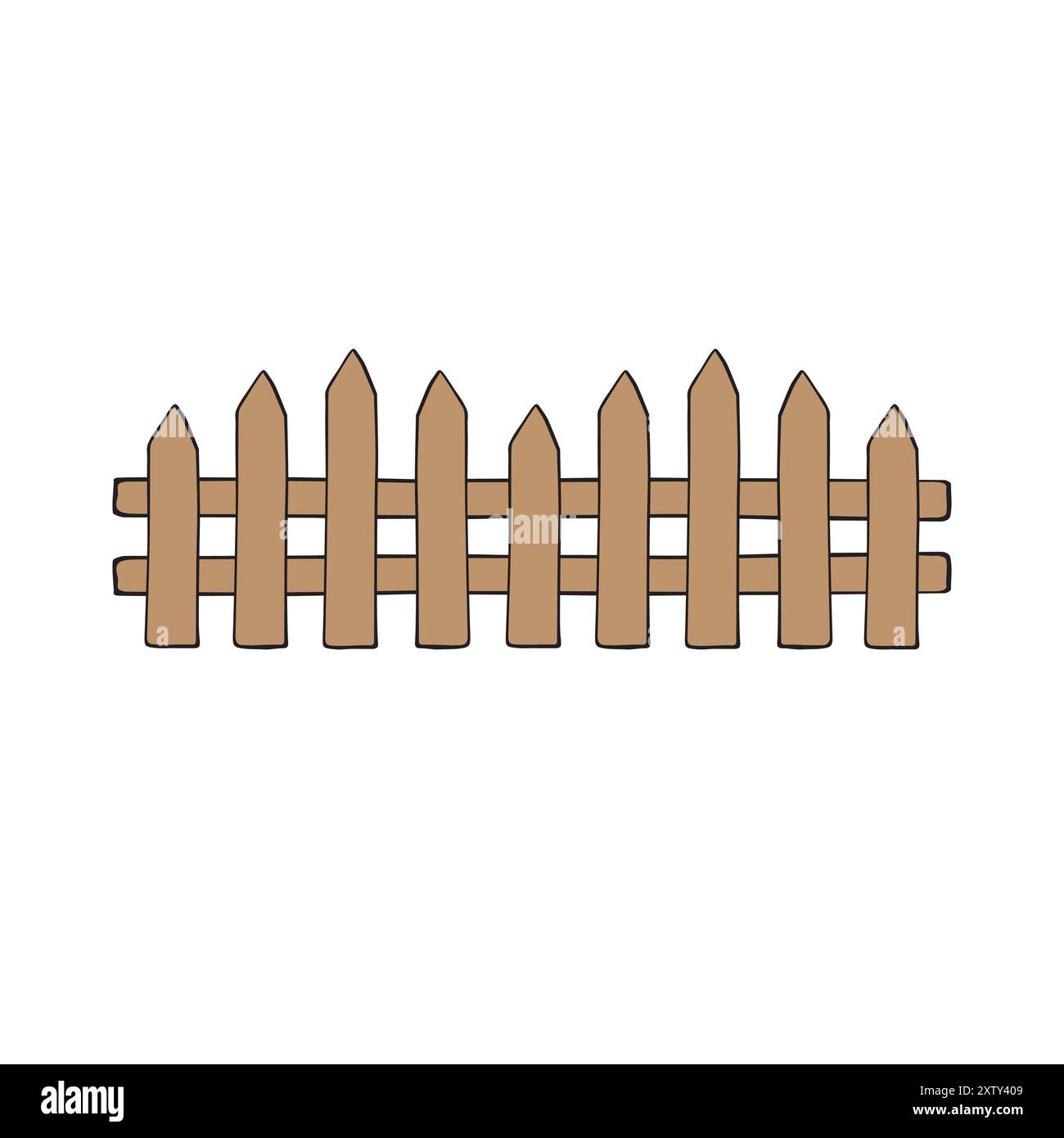 Vector hand drawn doodle sketch colored fence isolated on white ...