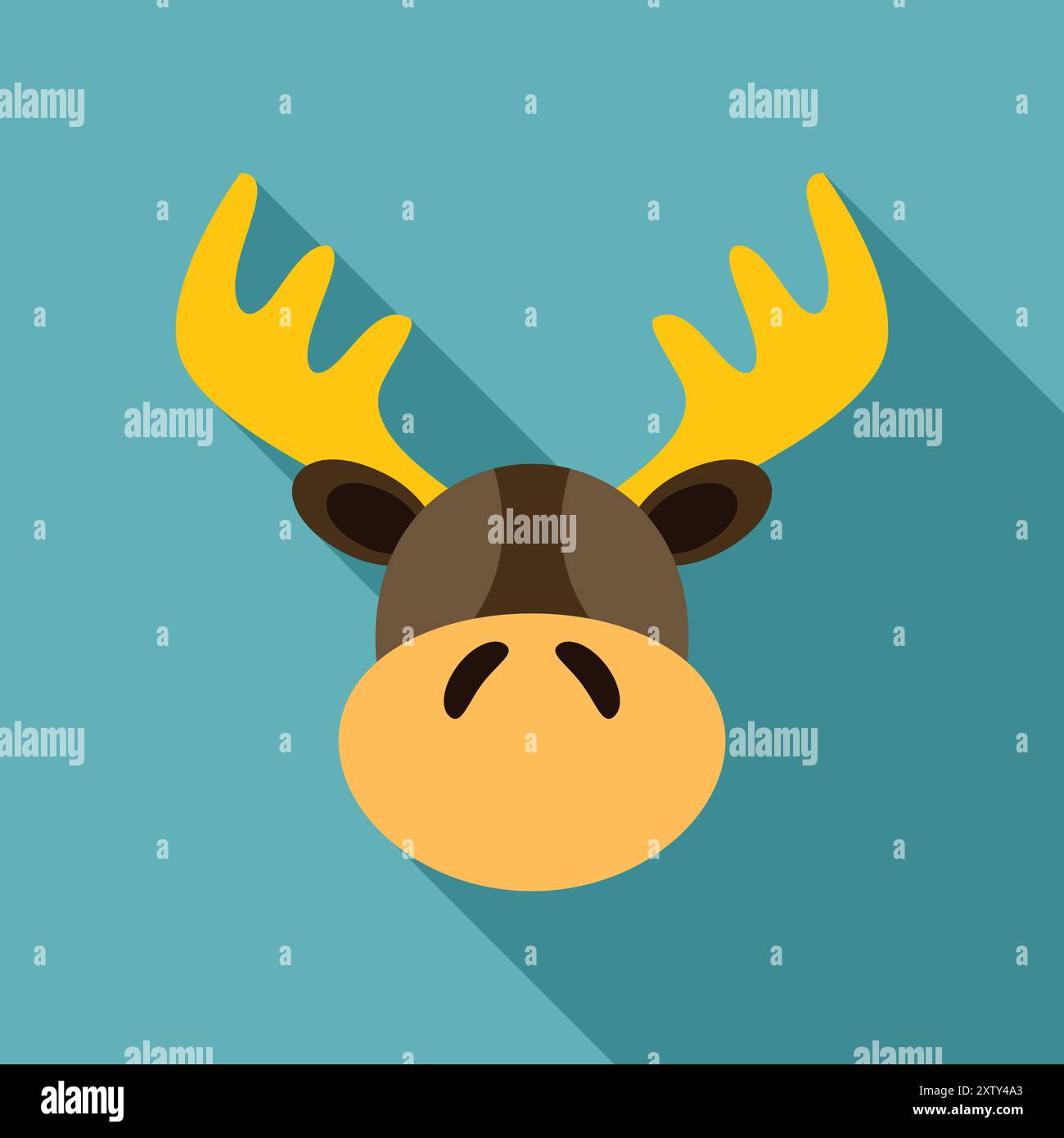 Moose antlers with blue background Stock Vector Images - Alamy